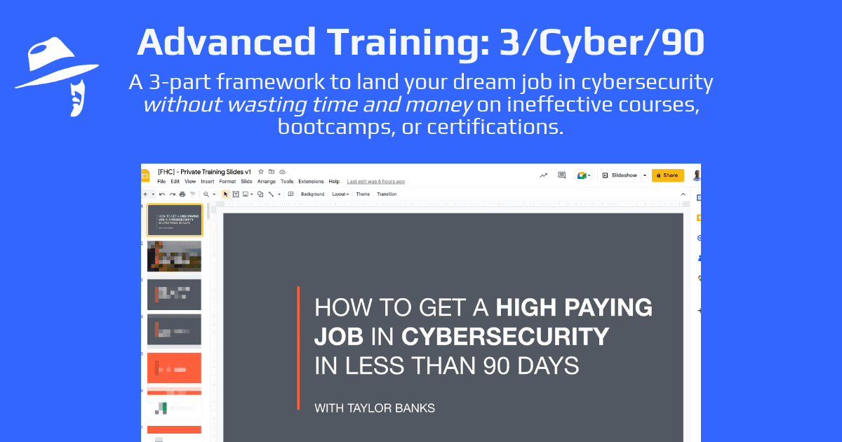Invitation to Private Training - Fulltime Hacker - Cybersecurity ...